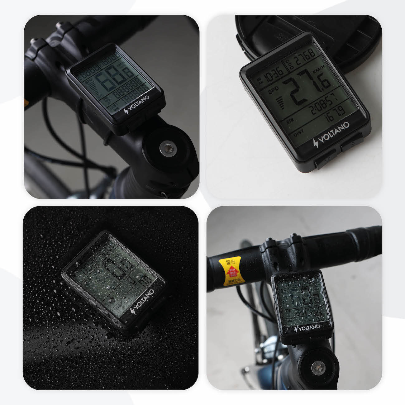 Voltano Draadloze Fietscomputer 2.1 inch - Zwart - 21 Functies ...