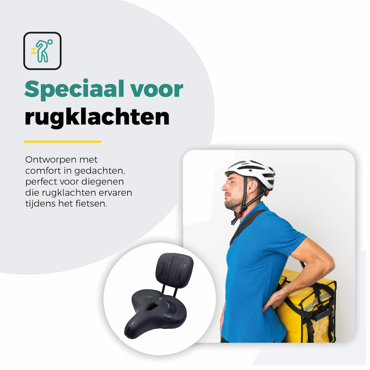Voltano Fietszadel Relax Plus Met Rugsteun / Rugleuning - Zwart - Voltano